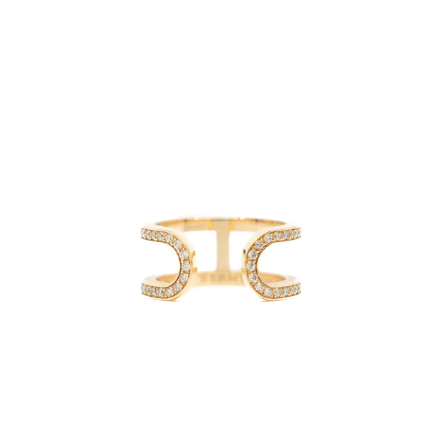 H letter diamond ring in 18k rg #51 seri18V099xxx – L'UXE LINK