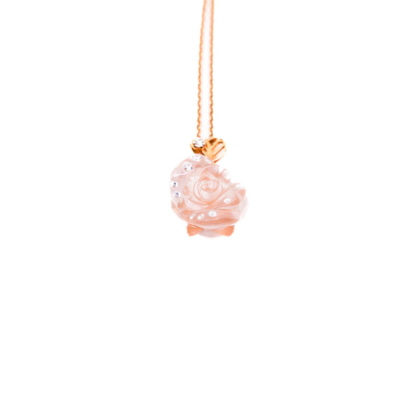 Rose Dior Pré Catelan Rose Gold/Diamonds/Pink Quartz Necklace – L'UXE LINK