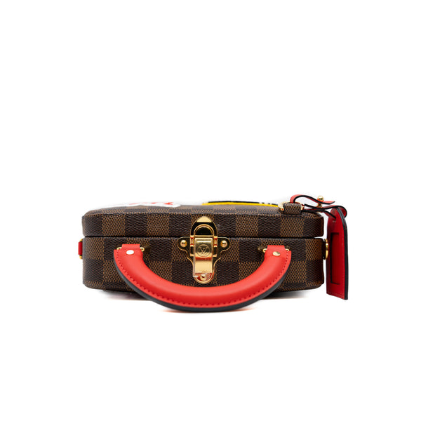 Damier Ebene Stories Box Red Leather/Canvas 2018 with Strap – L'UXE LINK