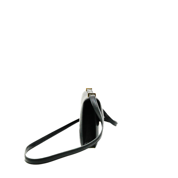 Constance Elan In Black Chèvre Mysore Leather LGHW Stamp W – L'UXE LINK