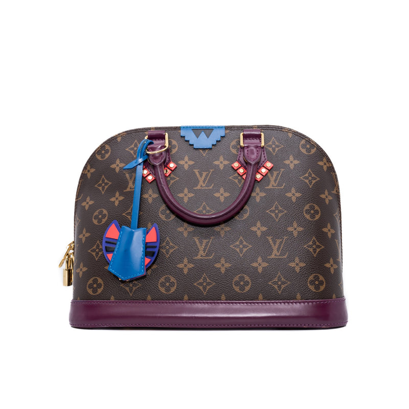 Alma MM Size With Owl Limited Edition In Monogram Mix Purple Color L Alma MM Size With Owl Limited Edition In Monogram Mix Purple Color L